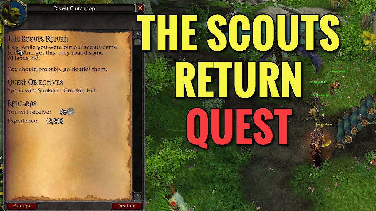 The Scouts Return Quest (WoW MOP) - YouTube