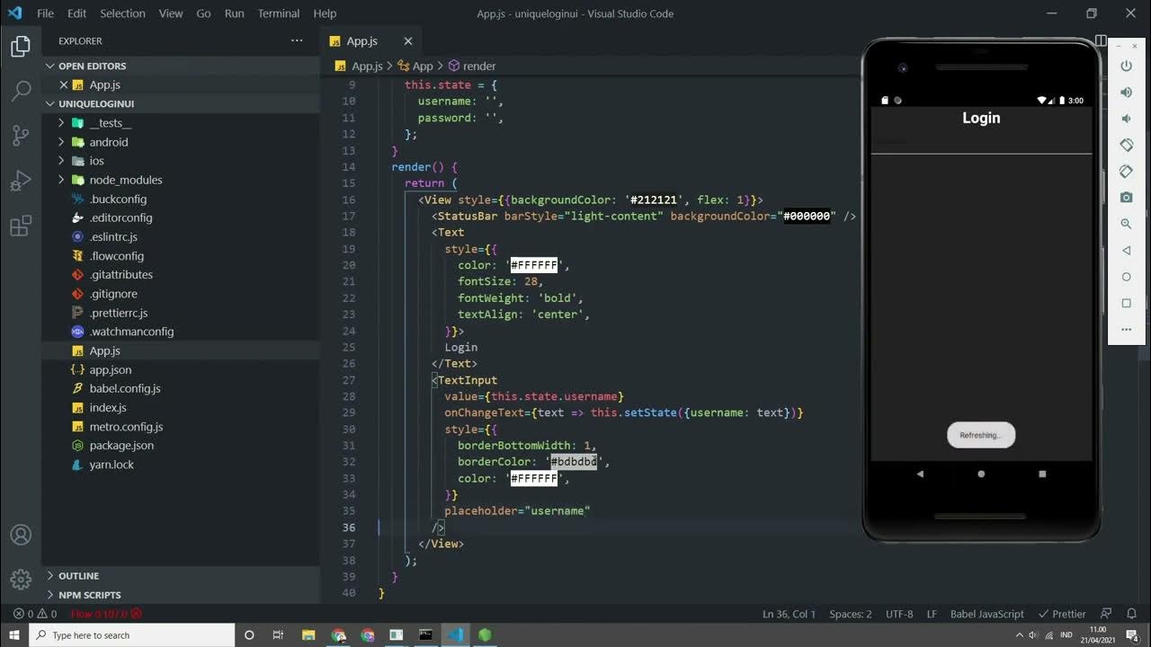 Unique Login - Membuat UI React Native - YouTube