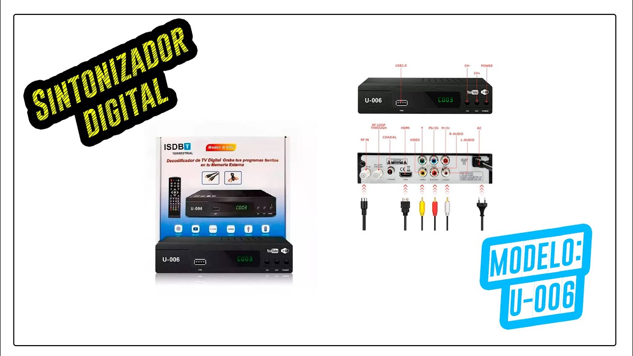 ¿CÓMO PROGRAMAR Y CONFIGURAR UN SINTONIZADOR DIGITAL 2023? | MODELO U-006 - YouTube