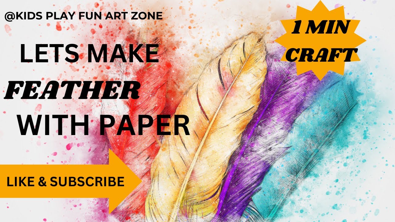 How to make feather with paper | paper folding crafts | simple and easy ...