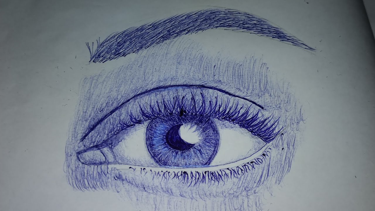 ball point pen eye drawing | #youtubevideos #ink #drawing - YouTube