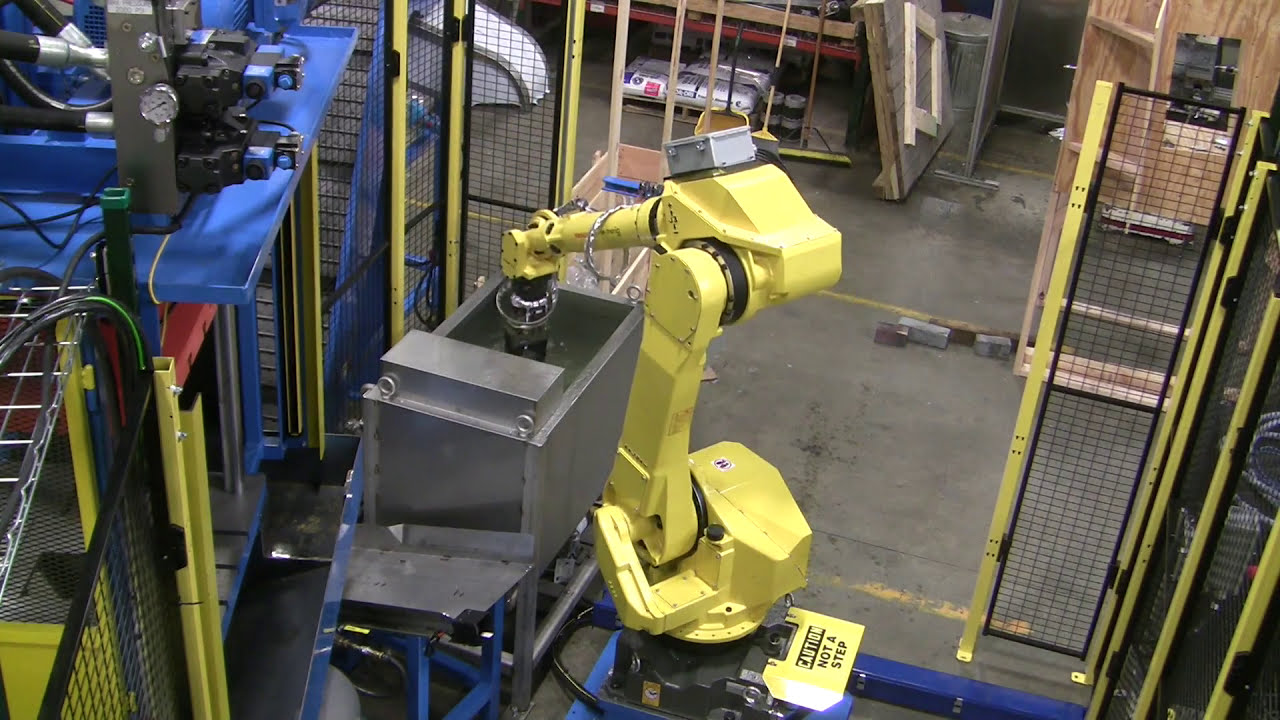 Robot Die Cast Tending Machine Automation - YouTube