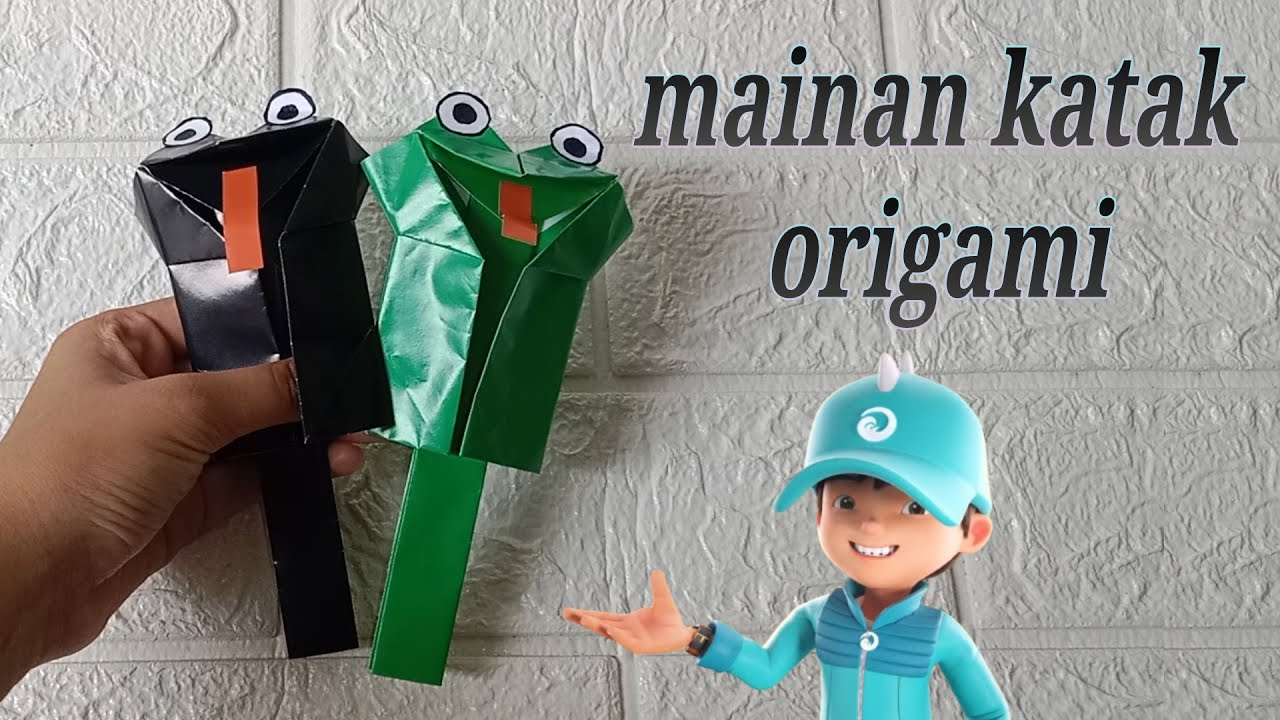 membuat MAINAN KATAK dari ORIGAMI!! lucu banget loh, coba bikin yuk ...