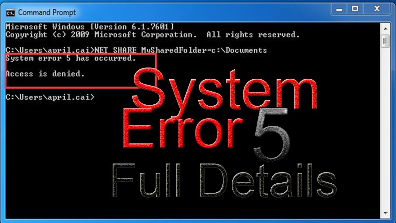 System Error 5 Windows Hidden Administrator Account YouTube System Error 5 Windows Hidden Administrator Account YouTube