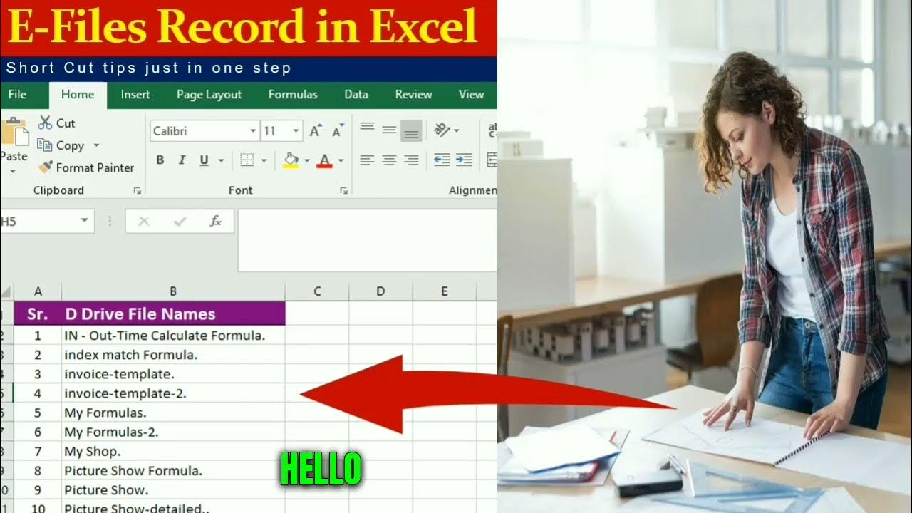 E-File record in excel | Computer File index in excel | Excel Secrets ...