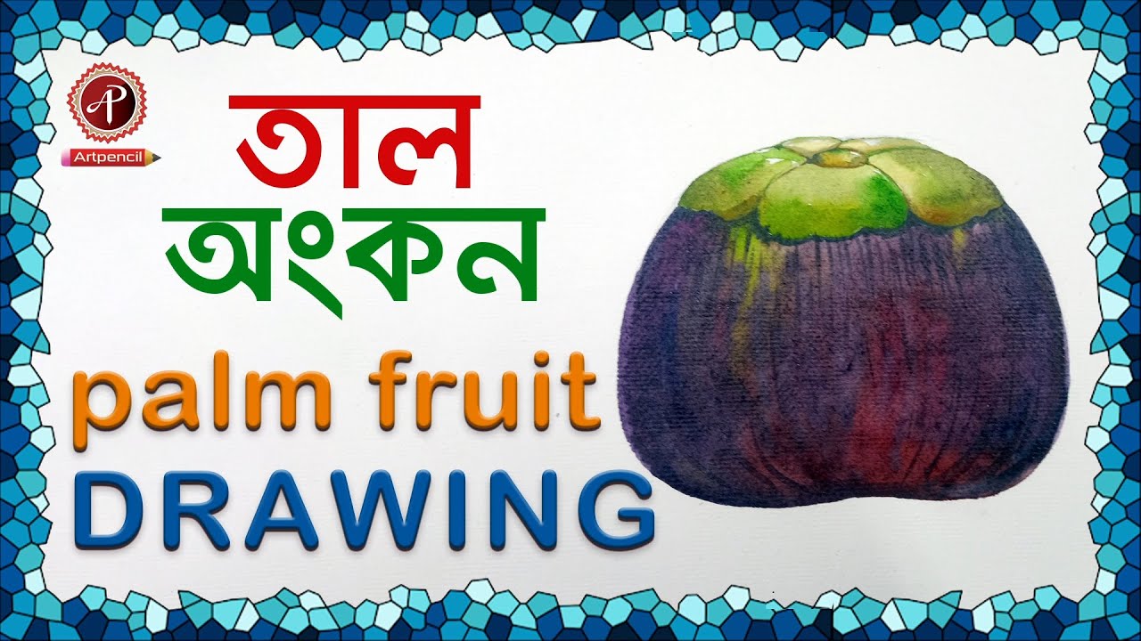 Drawing PALM Fruit। তাল অংকন পদ্ধতি । how to draw palm fruit । Tal ...