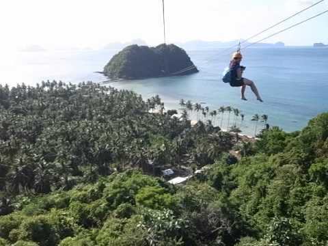 Zip line in El Nido, Philippines. 31.01.2015 - YouTube