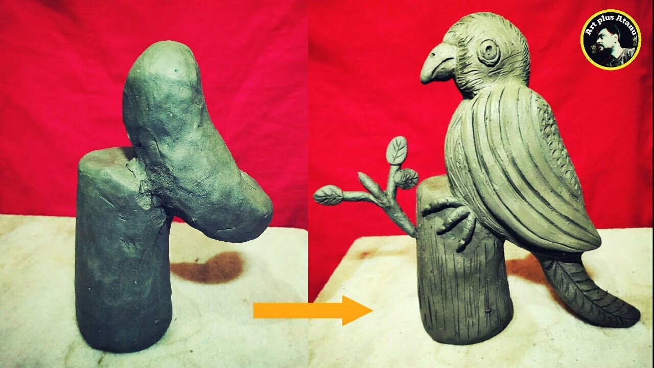 Parrot make with clay🐦 clay parrot easy making🐦 mitti ki parrot taiyari ...