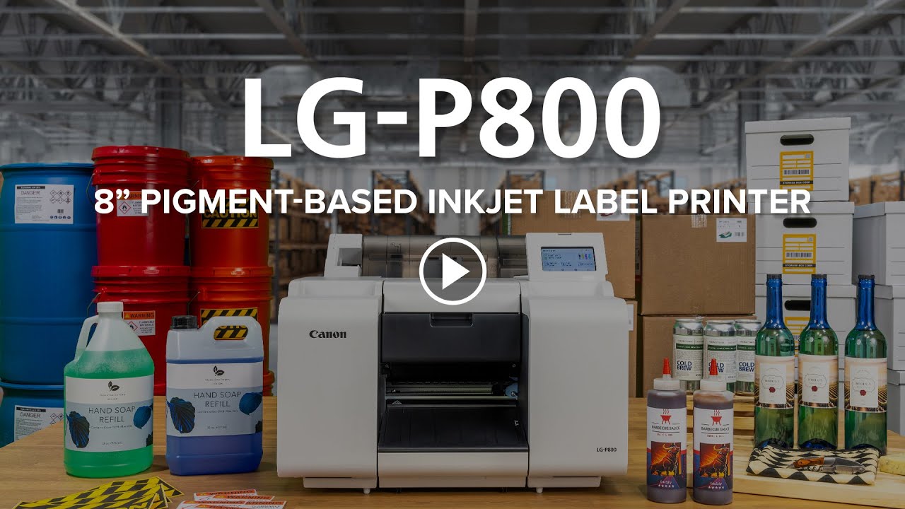 Canon LG-P800 Pigment Based InkJet Label Printer - YouTube