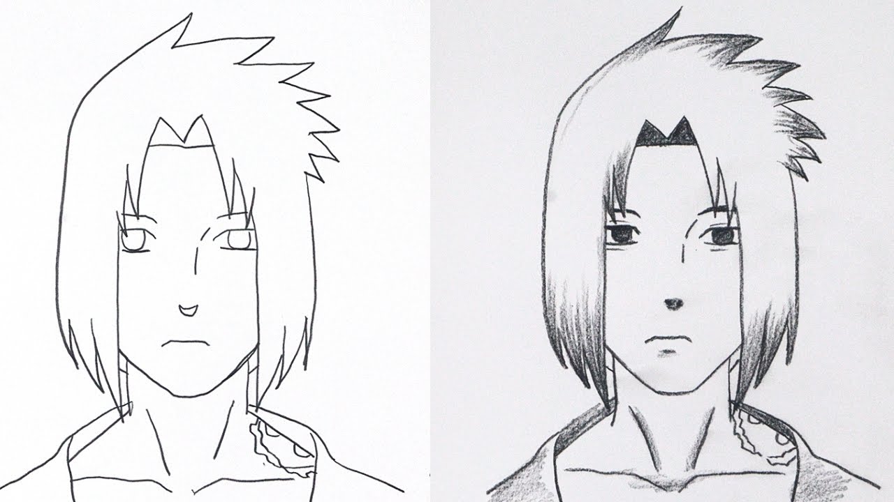 Easy Anime Drawing || How to draw Sasuke step by step || Drawing Sasuke ...