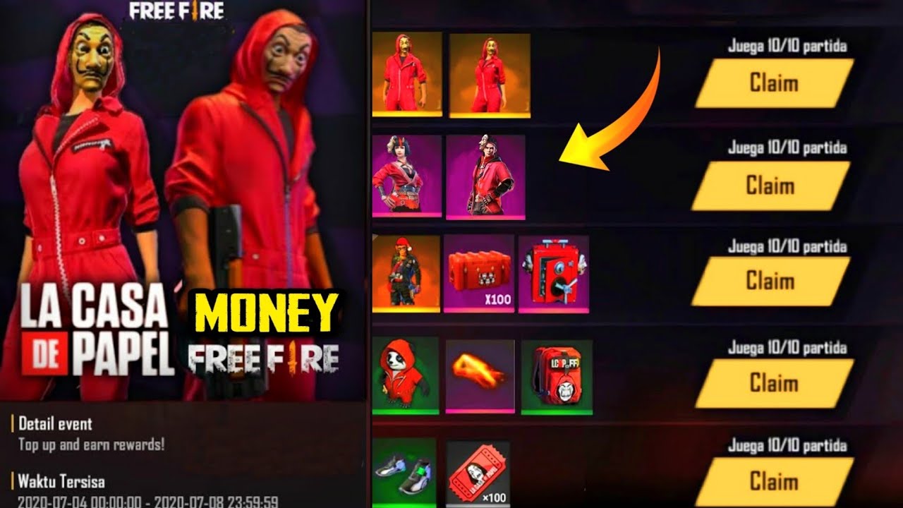 Free Fire Upcoming New Event || Money Heist Event Rewards || Mystery ...