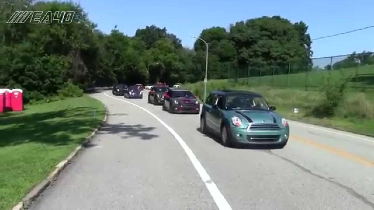 LARGE Convoy of Mini Coopers at PVGP 2015! - YouTube