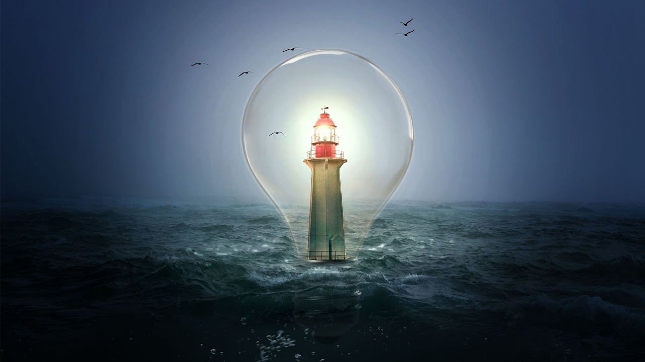 photoshop manipulation Lighthouse ,Original video - YouTube