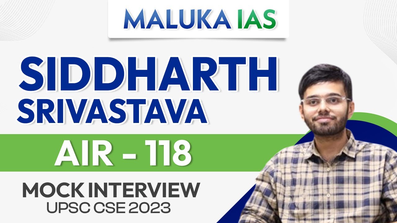 Air 118 Siddharth Srivastava Congratulations From Maluka Ias Upsc Upscresults Youtube