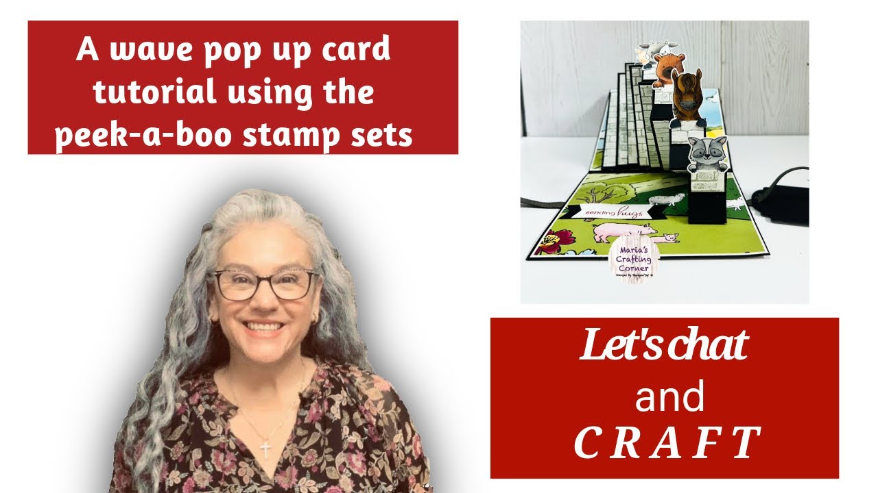 A wave pop up card tutorial using the peek-a-boo stamp sets - YouTube