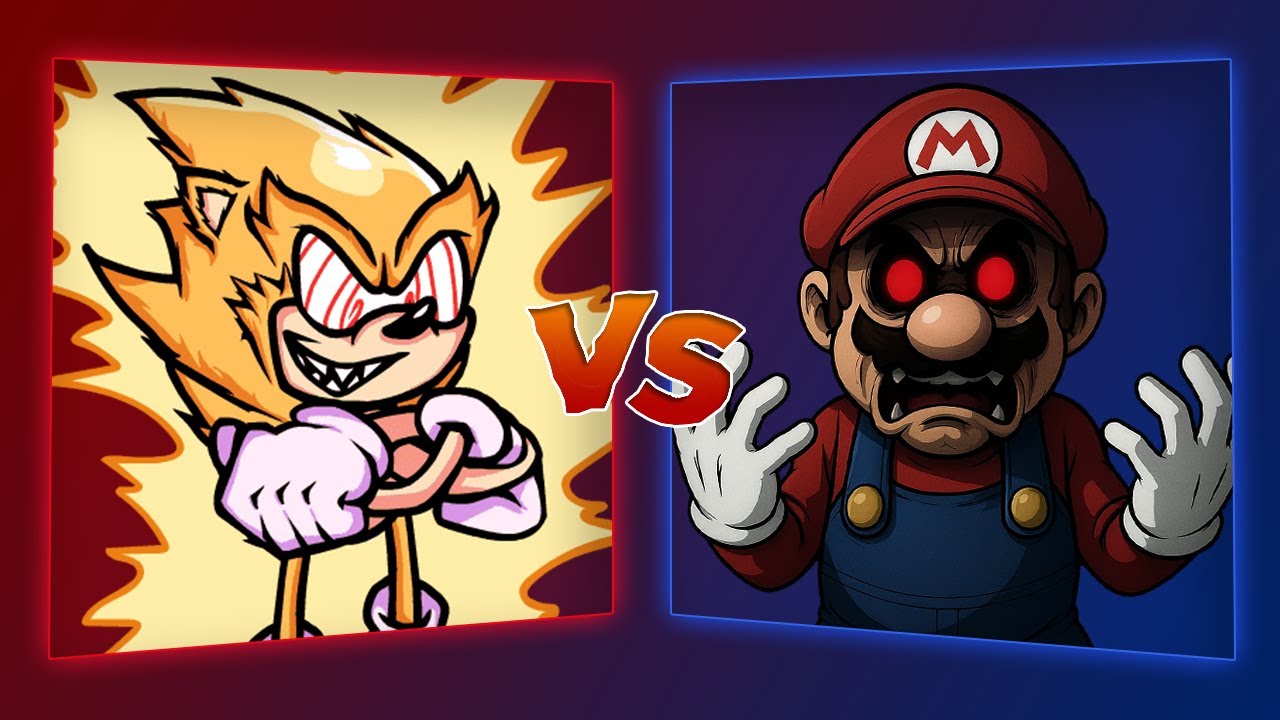 MUGEN Battle - Fleetway Sonic vs Mario.EXE - YouTube