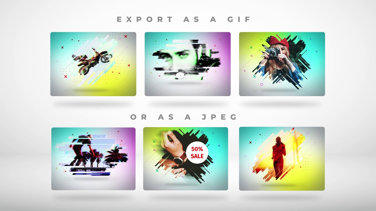 Glitch effect GIF with animation in seconds [promo] - YouTube