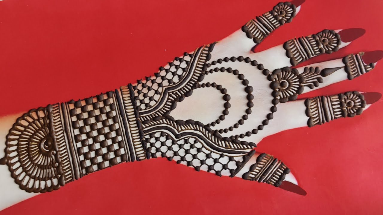 Bridal mehndi design|| unique bharwa mehndi design|| stylish jewellery ...