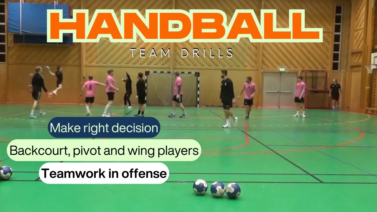 Handball - Drills - Backcourt, pivot and wing players - Make right ...