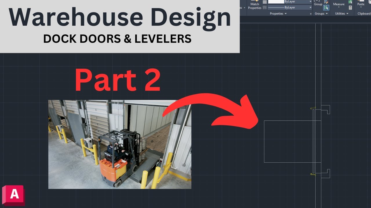 Warehouse Design AutoCAD (Pt. 2) - Dock Doors & Levelers - YouTube