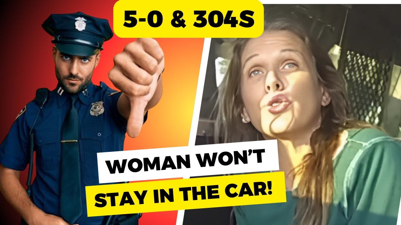 Silly woman won't stay in her car and gets arrested! - YouTube