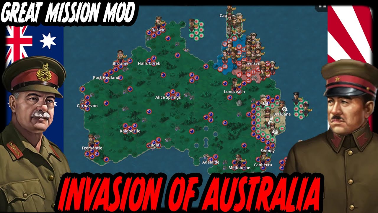 INVASION OF AUSTRALIA! Great Mission Mod - YouTube