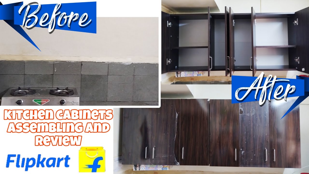 kitchen cabinets assembling and installation|| Flipkart Haul review ...