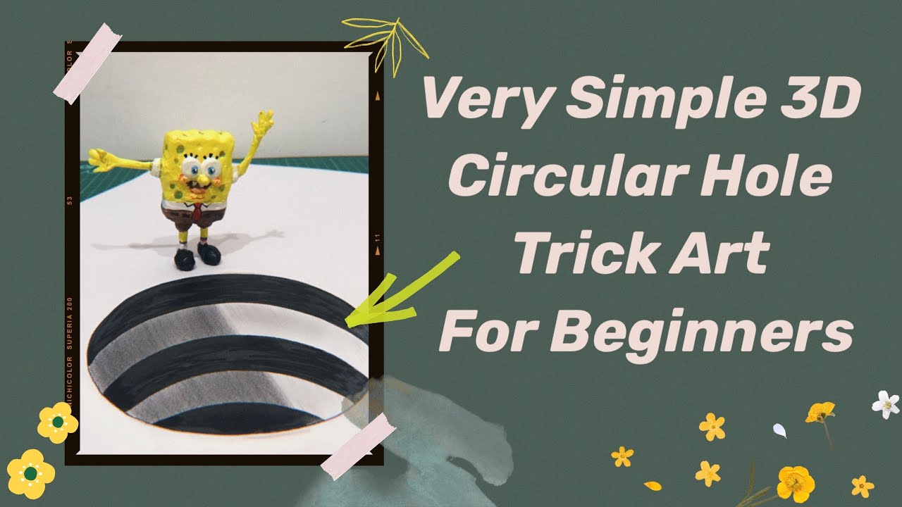 Very Simple 3D Circular Hole Trick Art For Beginners - YouTube