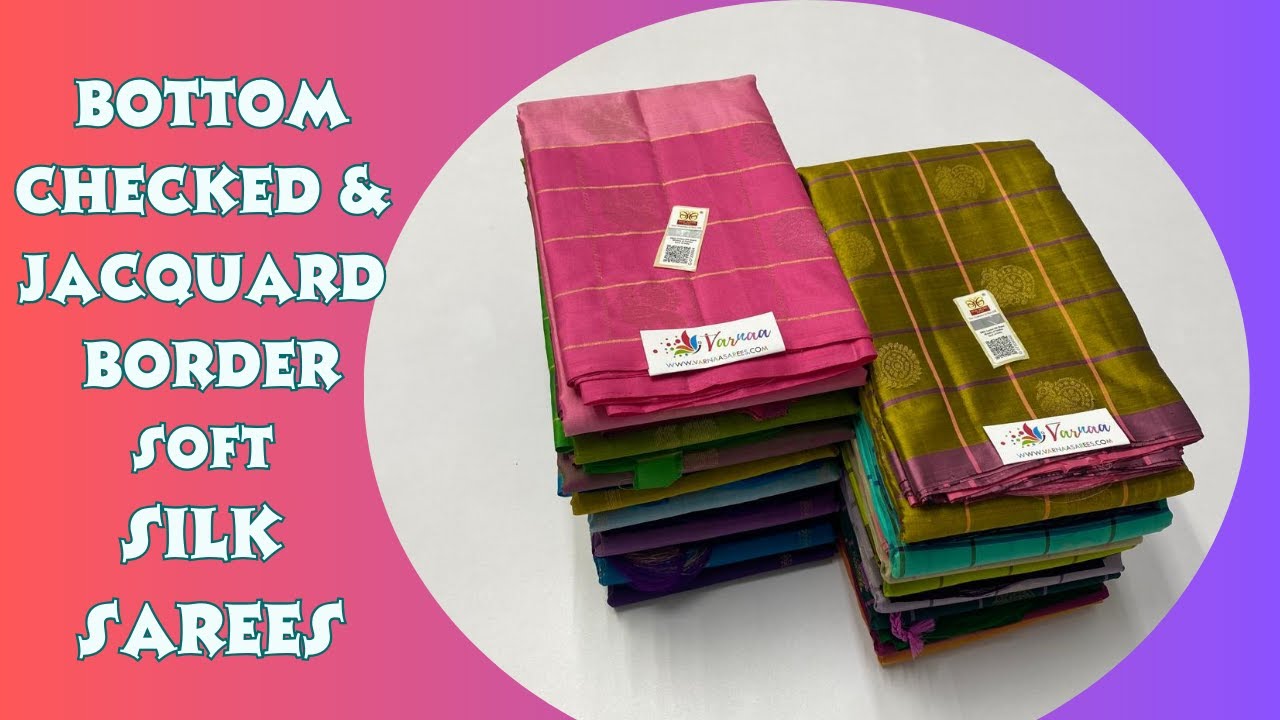 Diwali offer sale #Bottom checked pattern soft silk sarees # jacquard ...