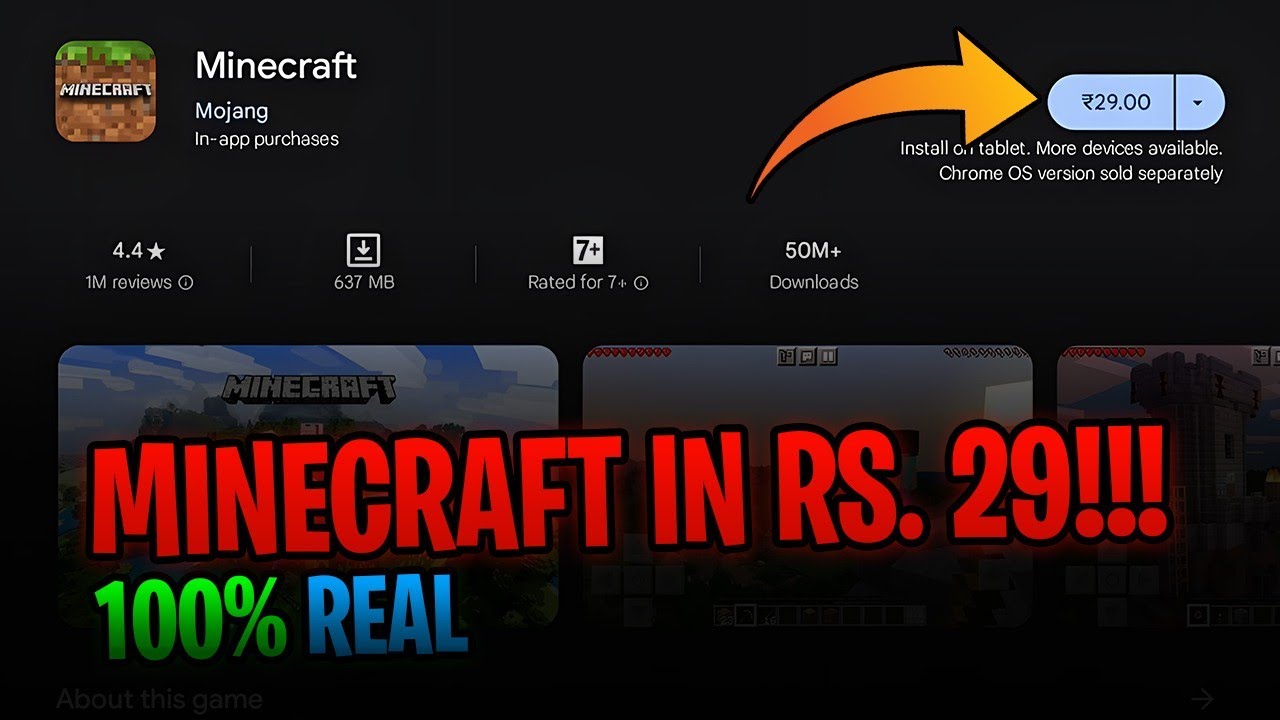 MINECRAFT IN 29 RUPEES ON PLAY STORE!!! - YouTube