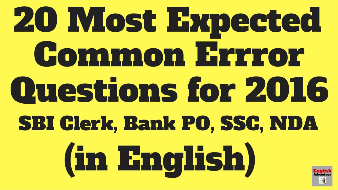 MOST EXPECTED SENTENCE CORRECTION QUESTION FOR SBI PO 2016 MAIN | IN ...