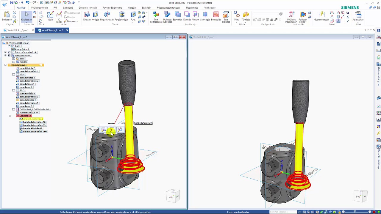 Solid Edge 2019 - Insert feature into new body - YouTube