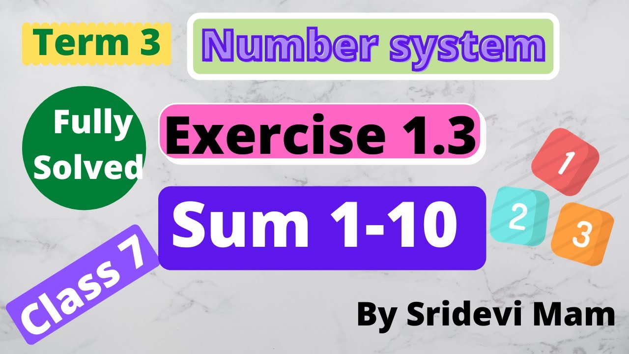 7th Maths Ex 1 3 Fully Solved Term 3 Chapter 1 Number System Tn 7th Maths Ex 1 3 Fully Solved Term 3 Chapter 1 Number System Tn