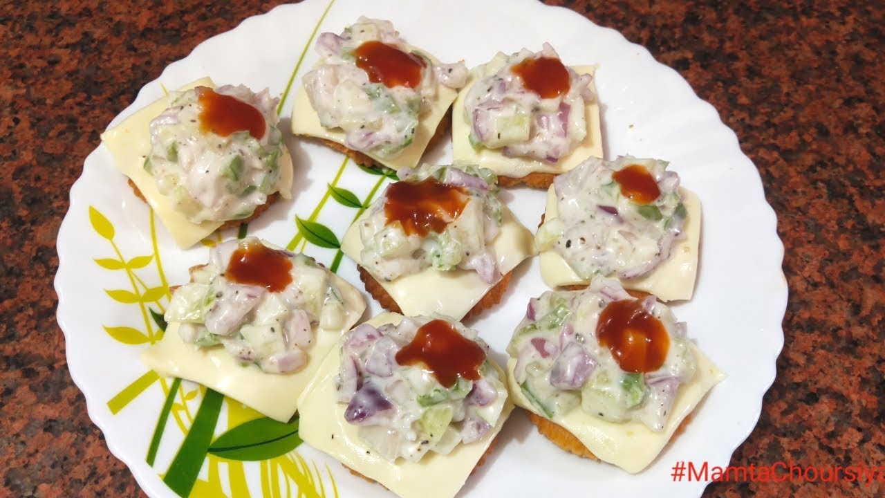Monaco Cheese Mayonnaise Toppings/Quick Snacks Recipe /Canapes Recipe ...