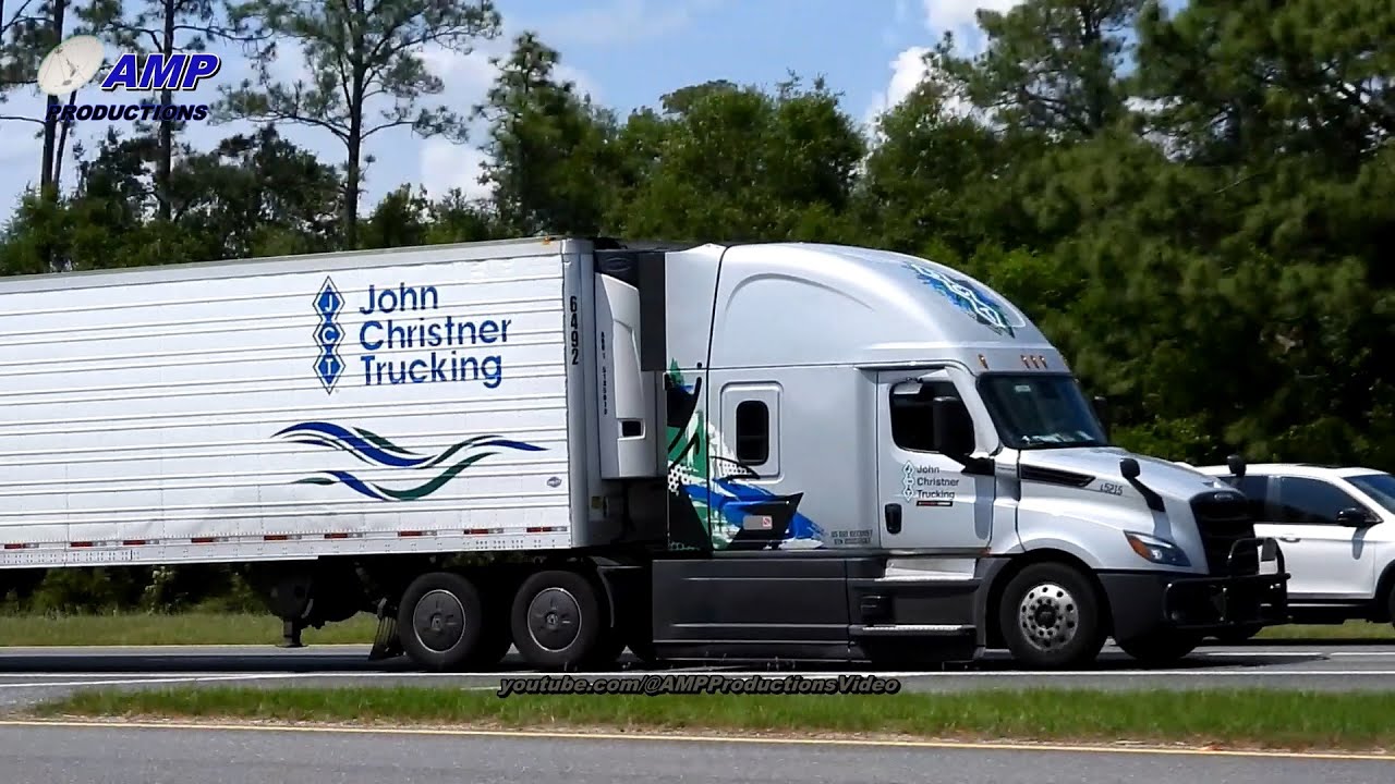 Silver Freightliner Cascadia John Christner | Truckspotting 51524 - YouTube