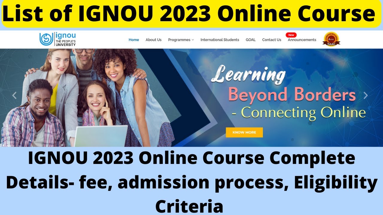 List of IGNOU Online Course | IGNOU 2022 Online Course Details- fee ...