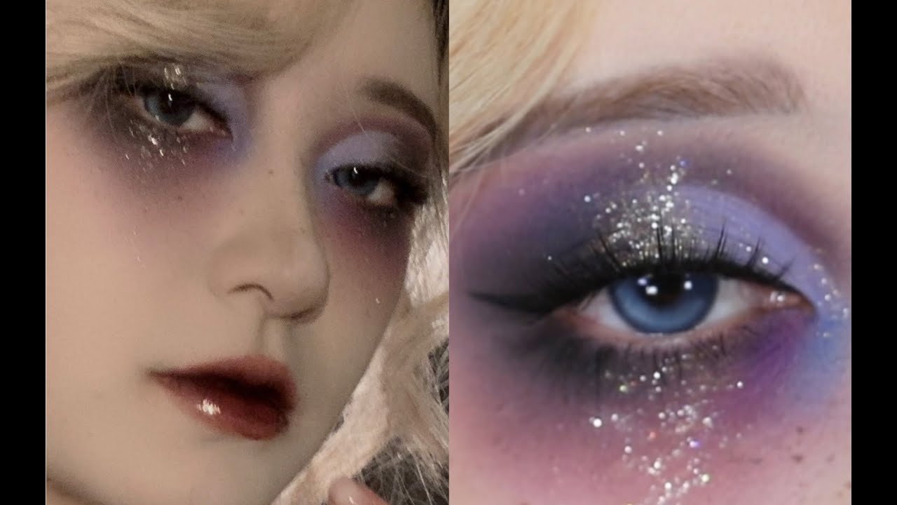EYELINER TUTORIAL | Purple drunk gold fans a whole bold eye makeup ...