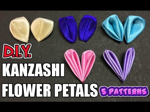 D.I.Y. Kanzashi Flower Petals | 5 Patterns | MyInDulzens - YouTube