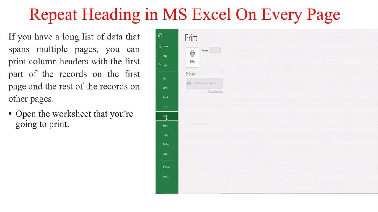 Repeat Headings In MS Excel YouTube repeat-headings-in-ms-excel-youtube