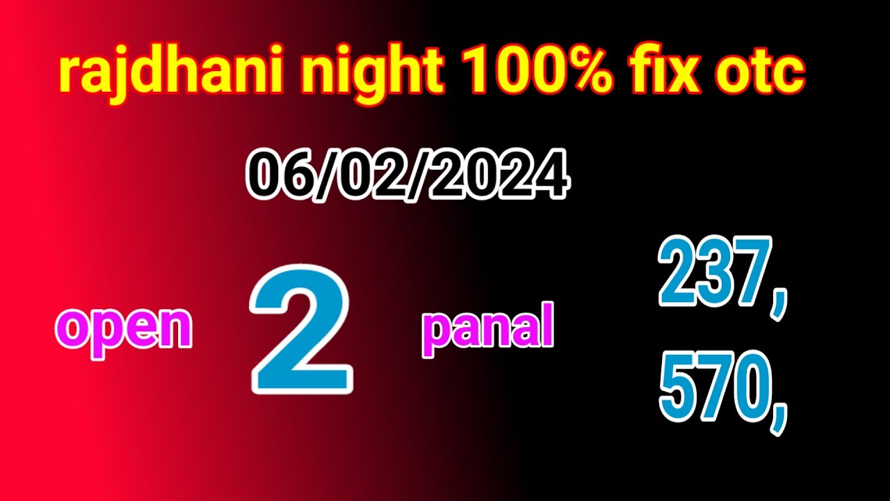 Rajdhani Night, Tuday Rajdhani Night Open, Rajdhani Night Fix OTC, Jodi ...