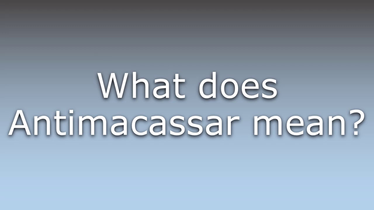 What does Antimacassar mean? - YouTube