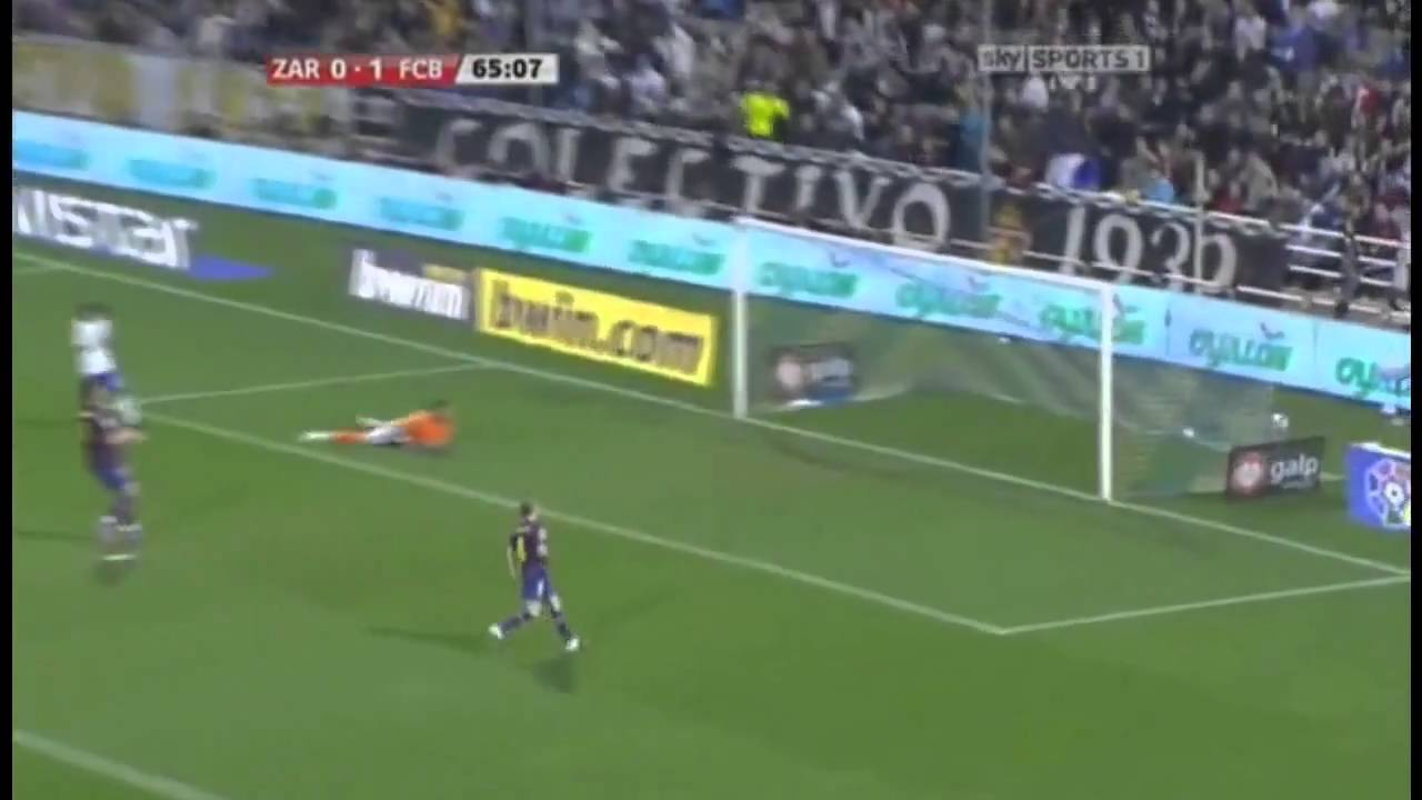 Messi impossible goal VS Zaragoza HD - YouTube