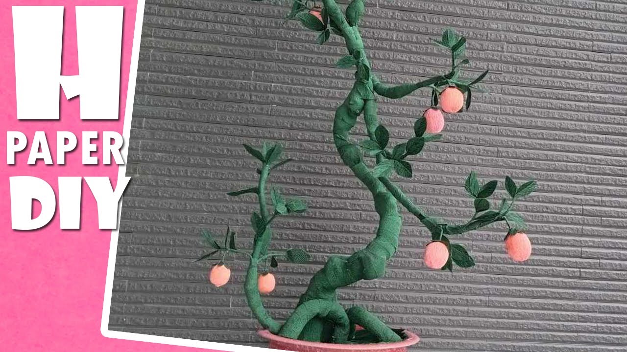 DIY PAPER BONSAI ROSE TREE - EASY PAPER CRAFTS IDEAS - DIY PAPER TREE ...