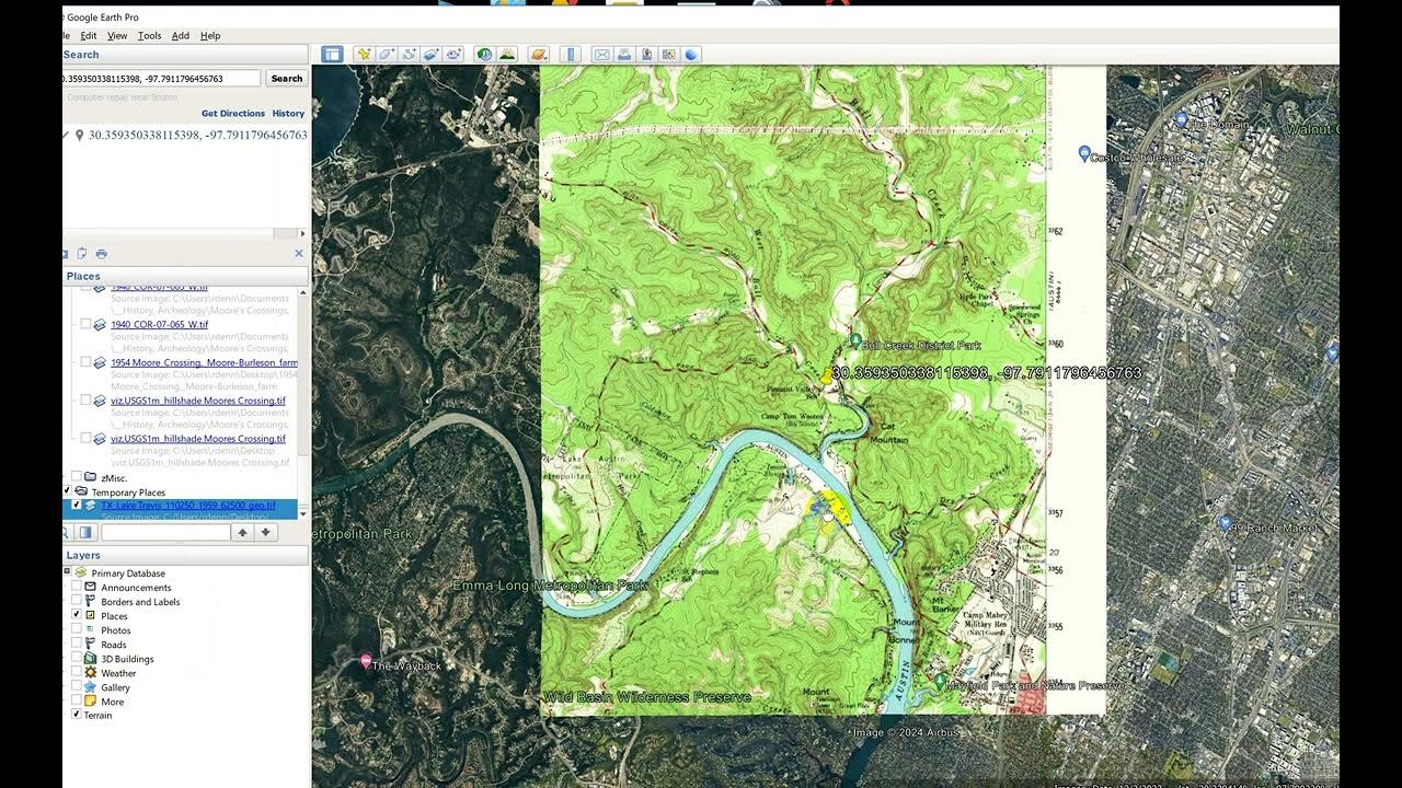 Importing georeferenced USGS topos into Google Earth Pro - YouTube