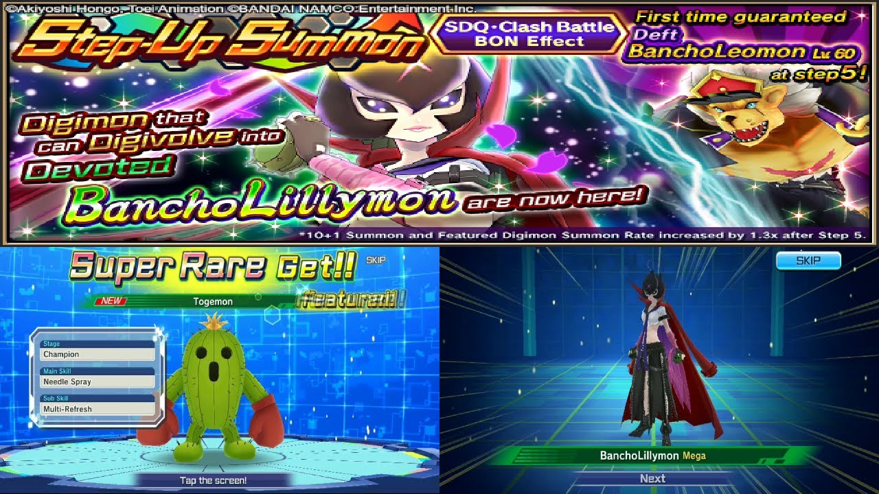 BanchoLillymon Step-up Banner Summons and Evolution || Digimon ReArise ...