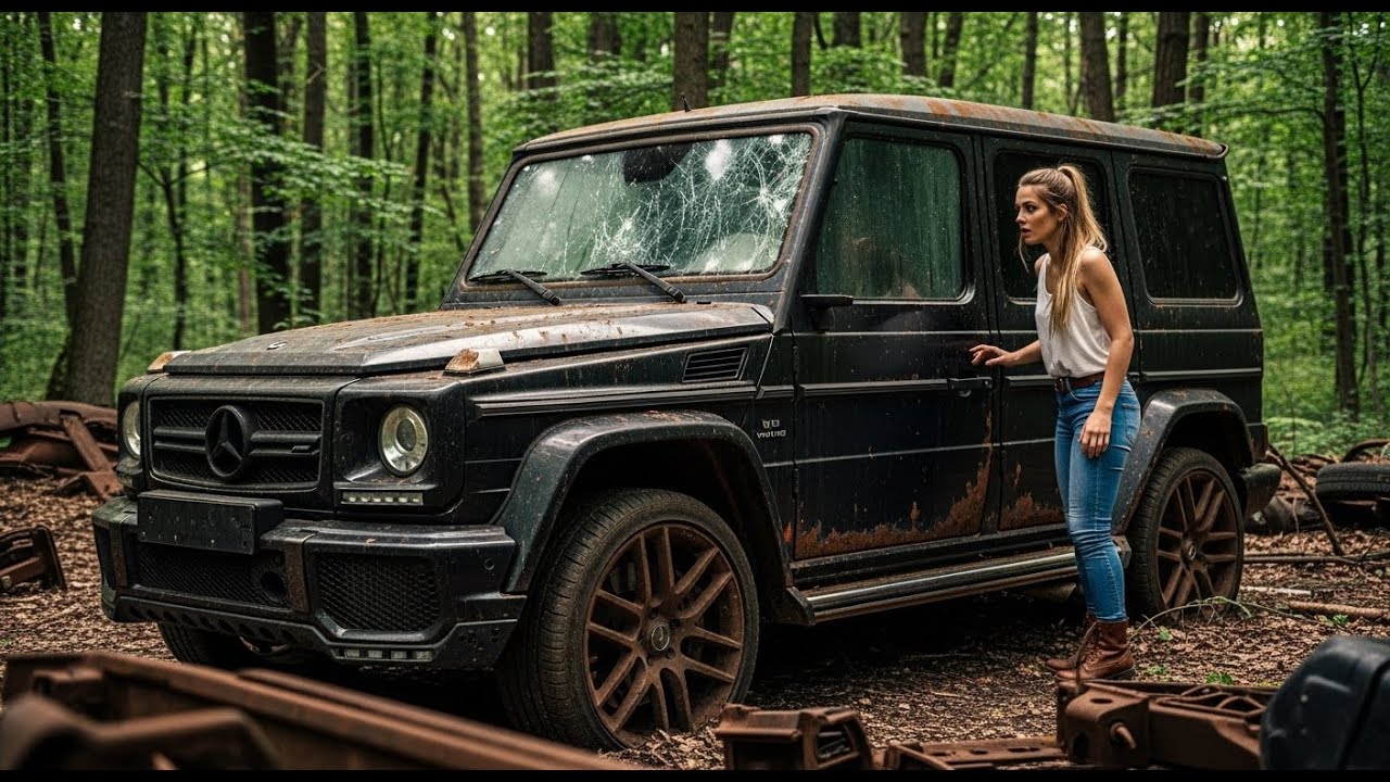 Restoring a heavily rusted Mercedes AMG G800 Brabus at a junkyard in ...