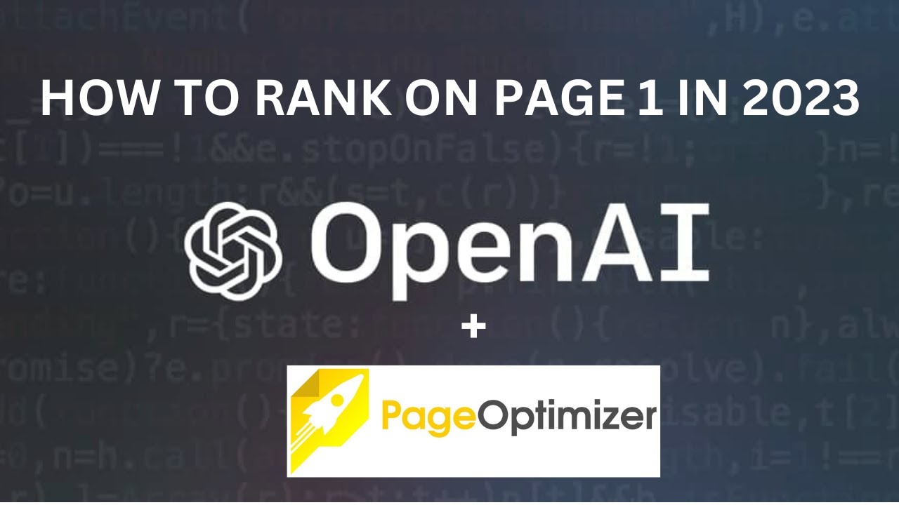 Page Optimizer Pro + Chat GPT (How to Use Both for PAGE 1 SEO Rankings) - YouTube