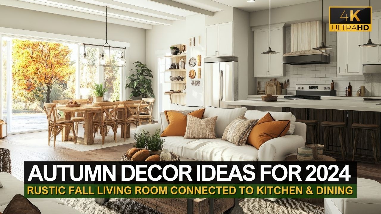 Rustic Fall Living Room Connected to Kitchen and Dining: Affordable ...