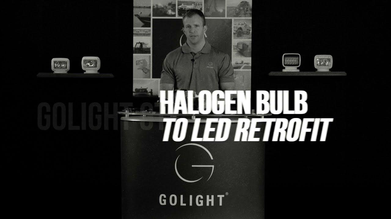 Golight GT Series Halogen Bulb to LED Retrofit - YouTube