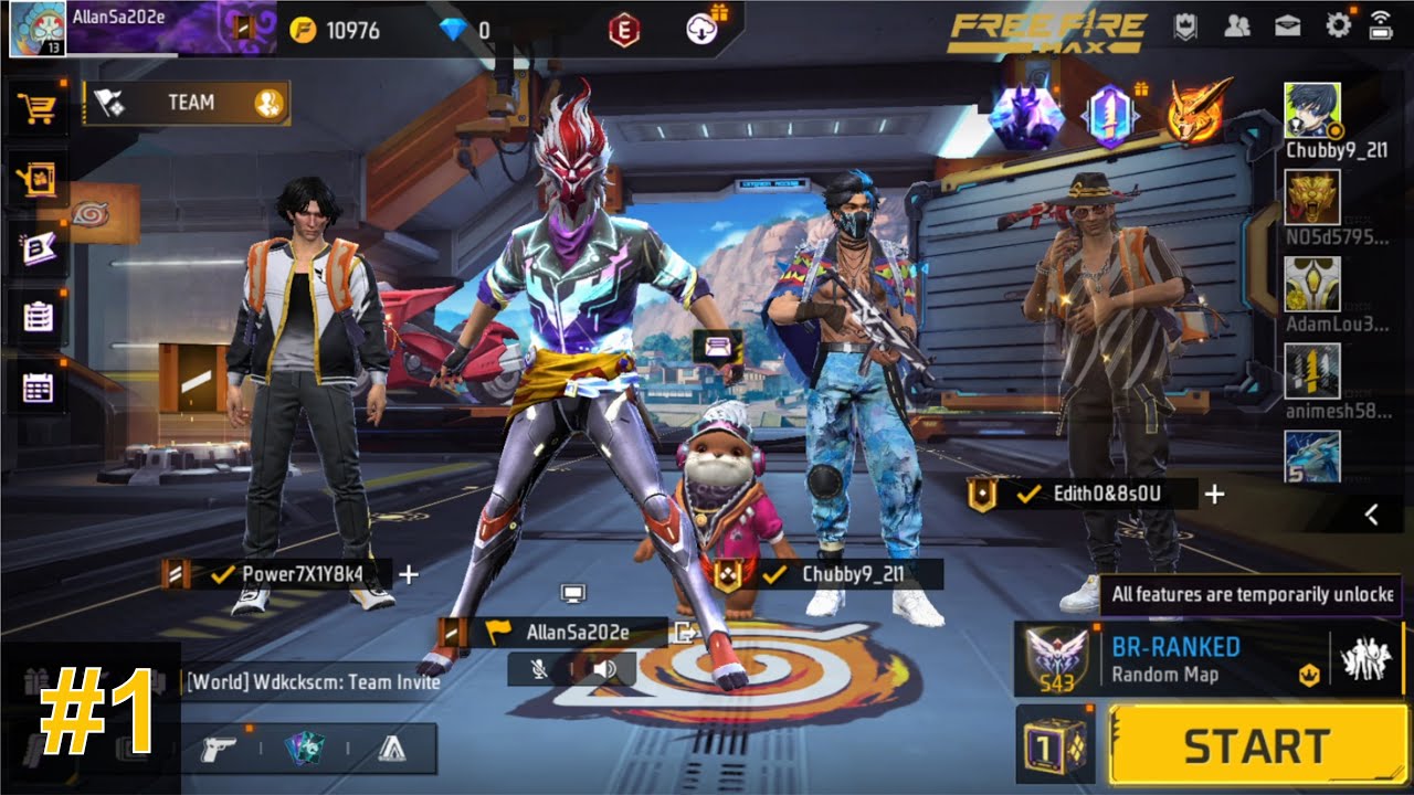 Free Fire Max #1 | BR - RANKED | 4 Players Team | @KapKumGaming - YouTube